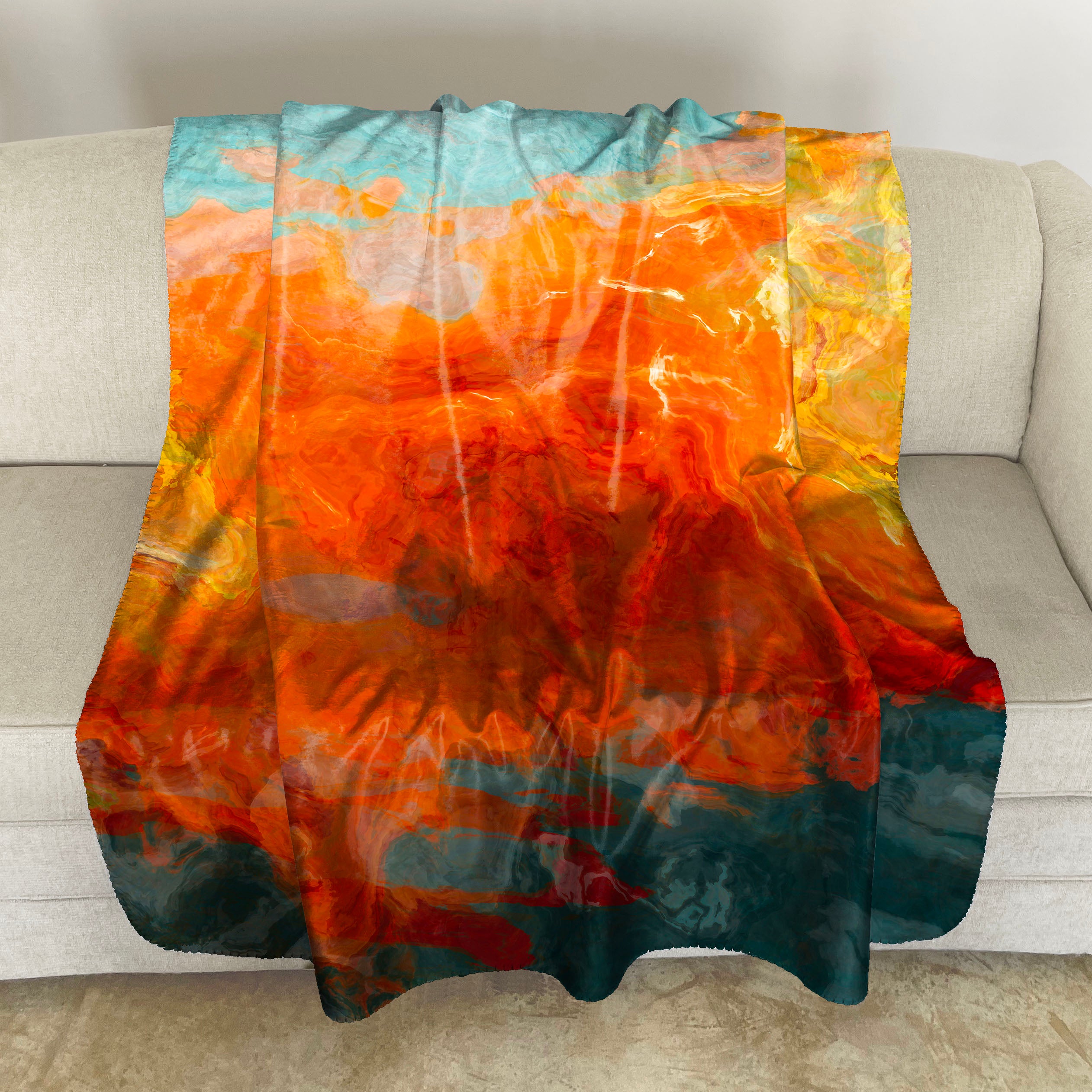 Abstract Art Blanket Throw, 50x60 and 60x80 Sherpa Fleece, Warm Cuddly ...