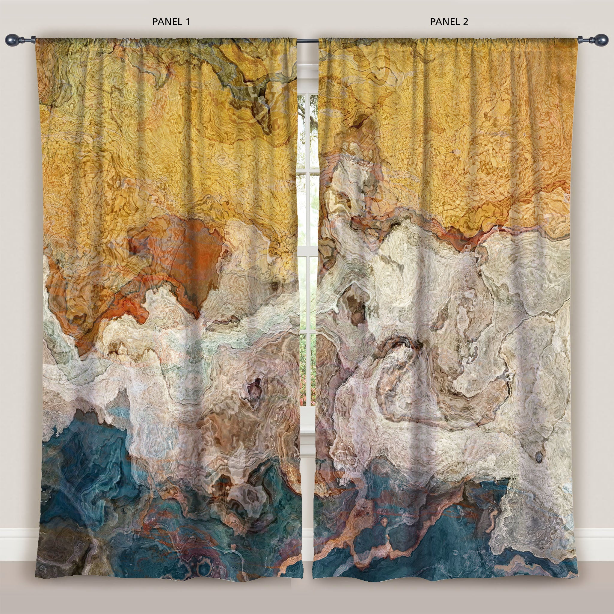 Abstract Art Window Curtains 50"x84" Panels, Blackout Drapes – Abstract ...