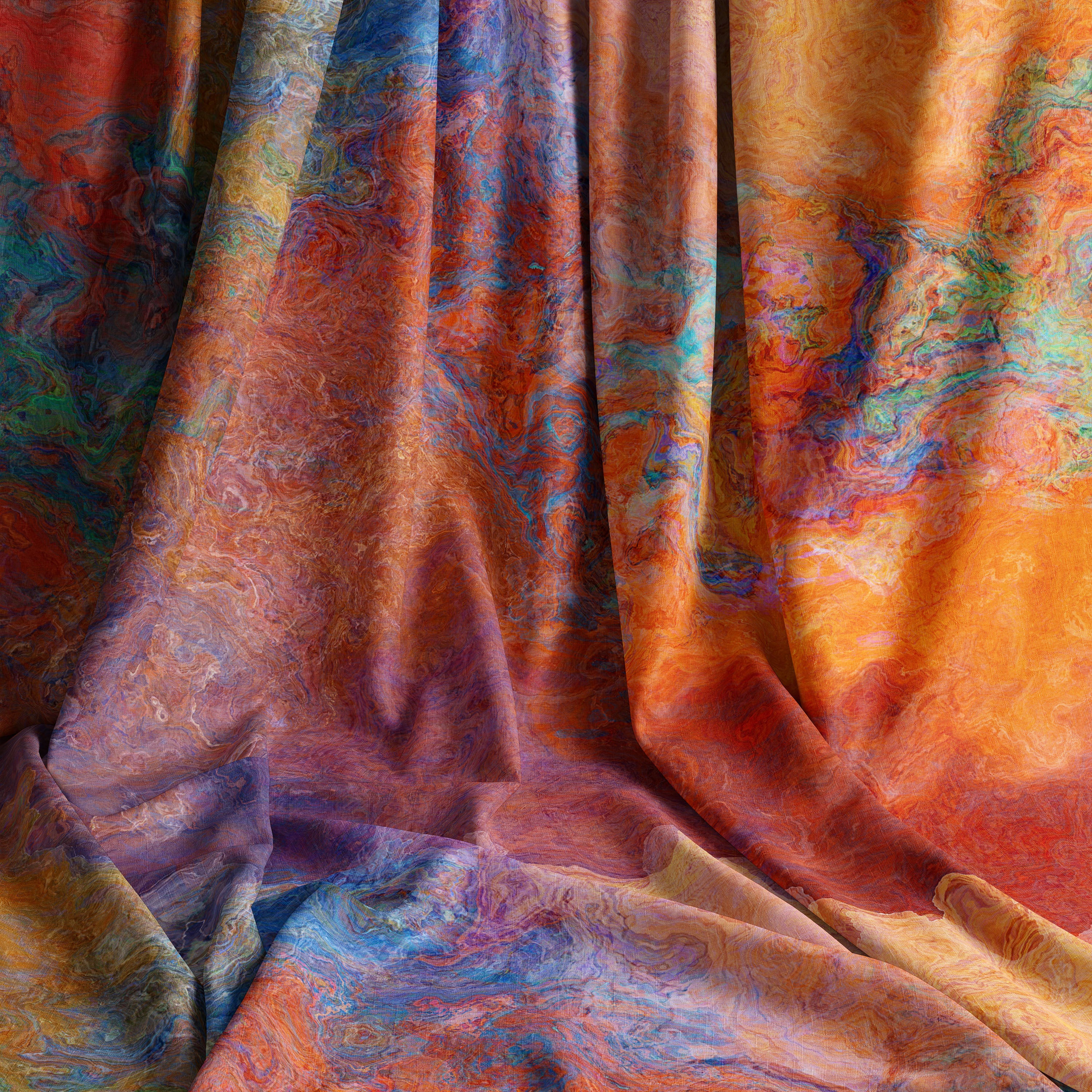 Abstract Art Fabric by the Yard, Spun Polyester or Pima Combed Cotton ...