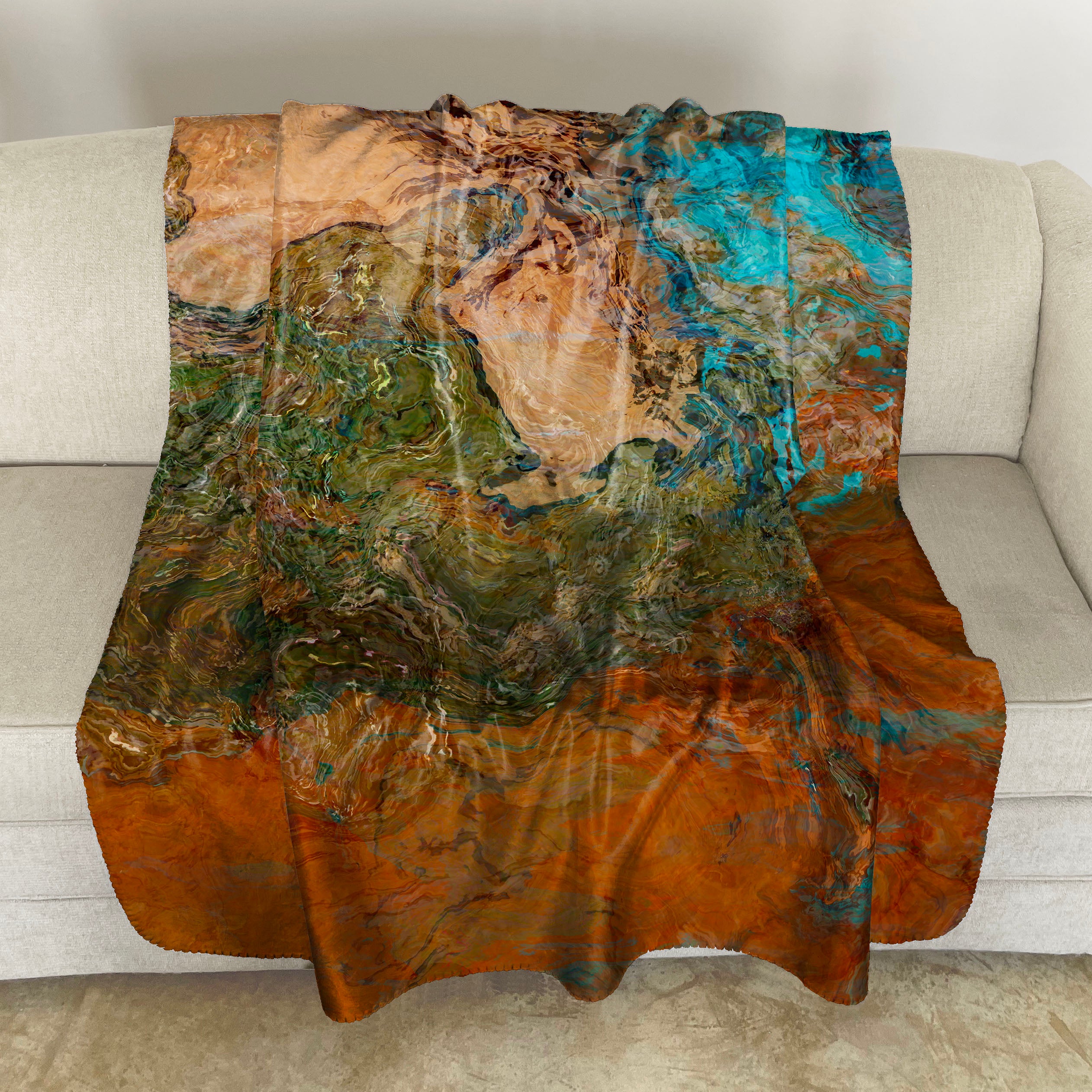 Abstract Art Blanket Throw, 50x60 and 60x80 Sherpa Fleece, Warm Cuddly ...