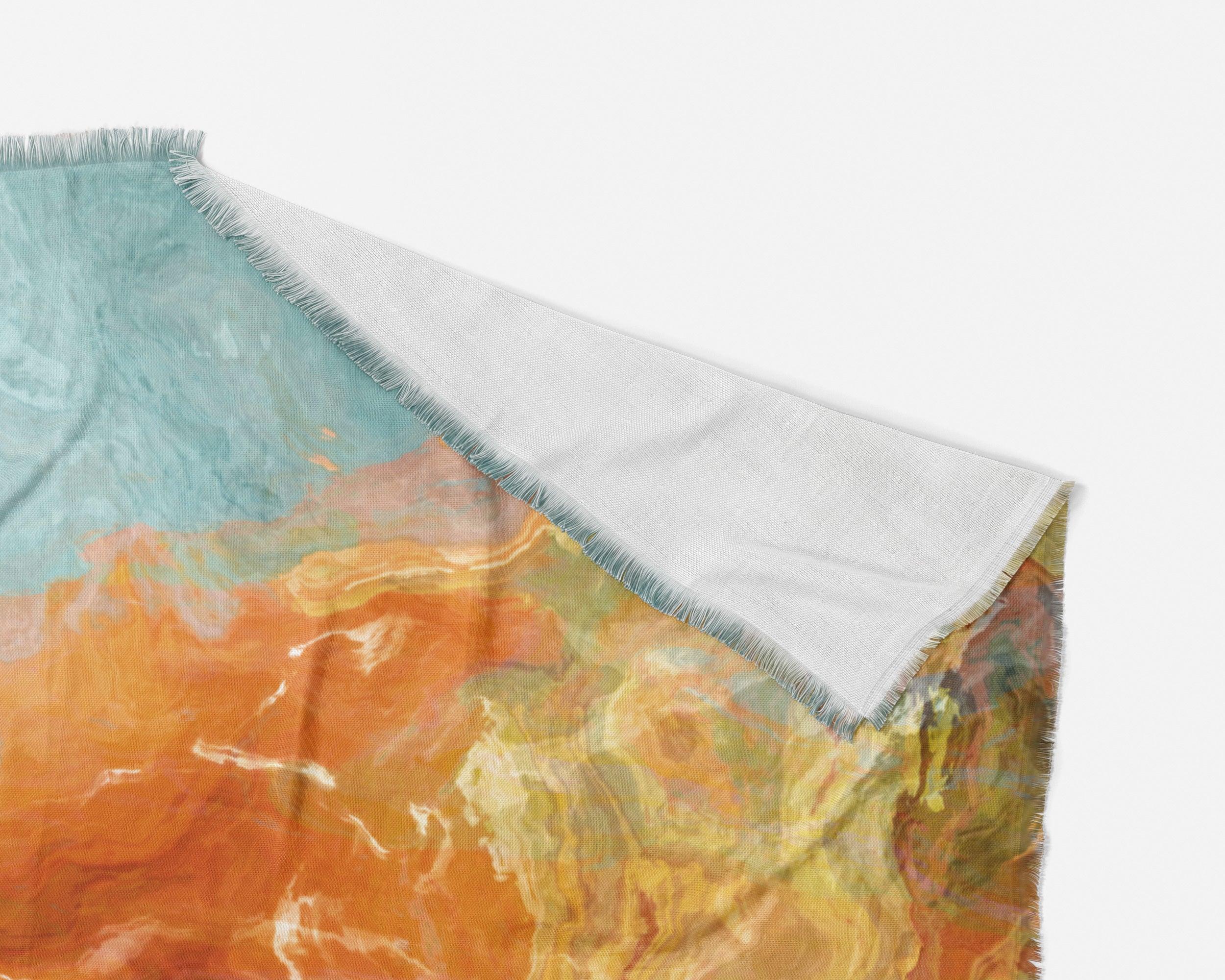 Abstract Art Coverlet, Fringed Woven Blanket, Contemporary Bedspread ...