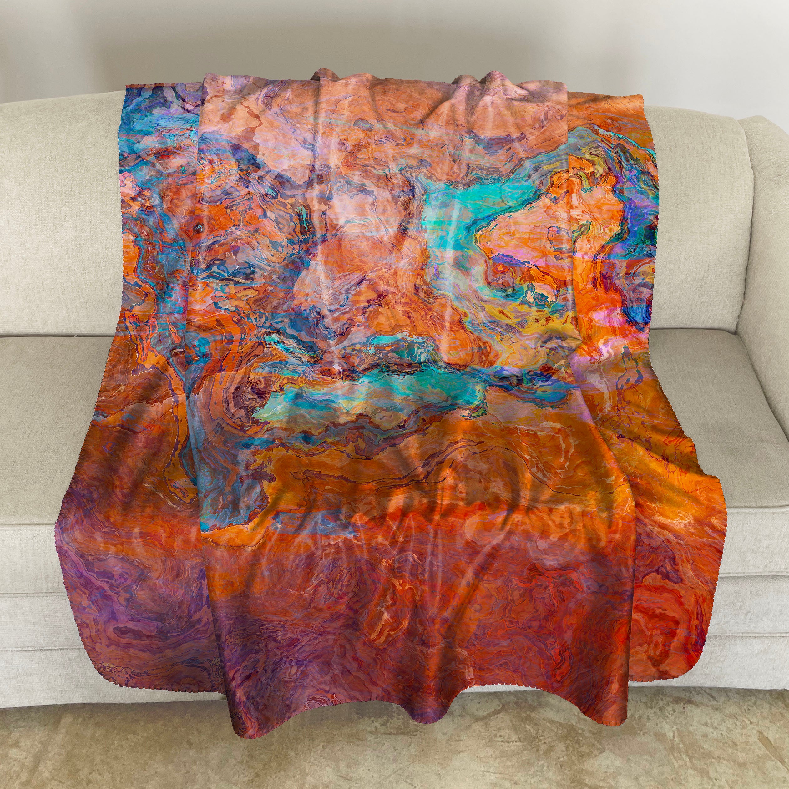 Abstract Art Blanket Throw, 50x60 and 60x80 Sherpa Fleece, Warm Cuddly ...