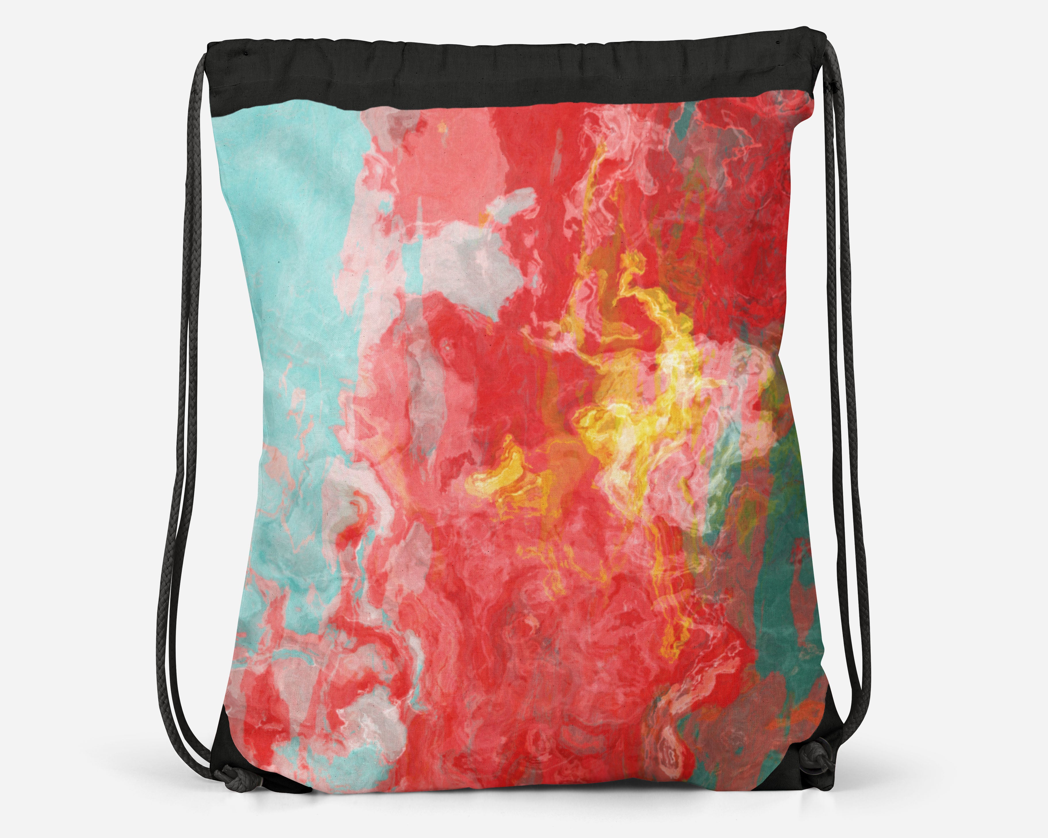 Drawstring Gym Bag, Abstract Art Lined Sling Bag, Backpack School Bag ...