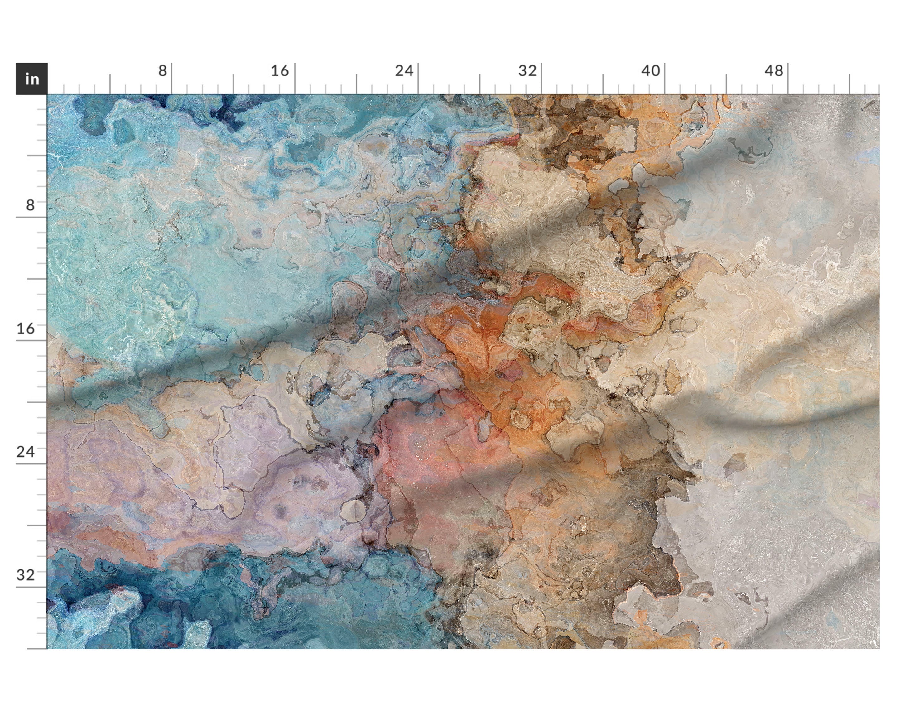 Abstract Art Fabric by the Yard, Spun Polyester or Pima Combed Cotton ...